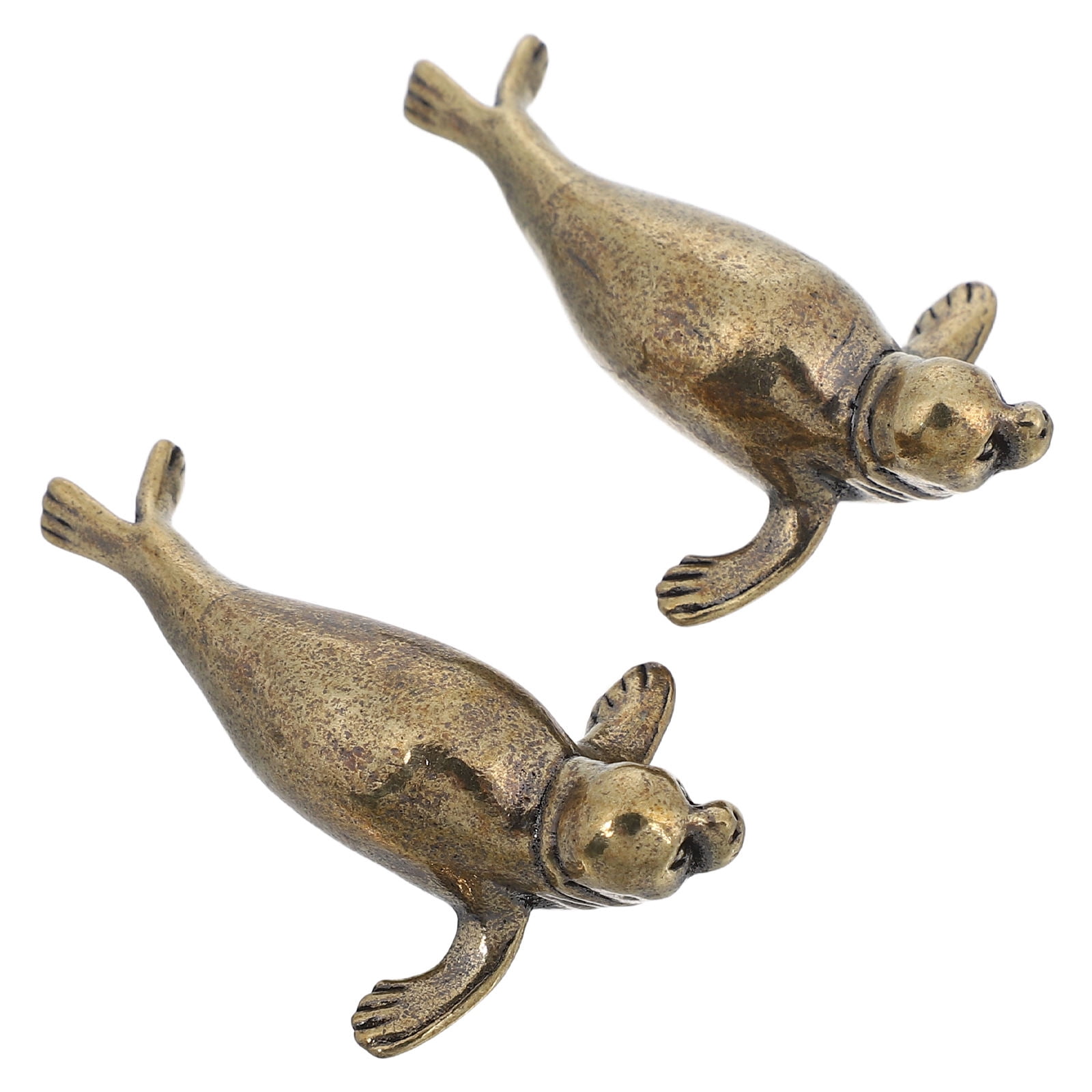 Worgeous 2pcs Vintage copper Mini Seal Ornaments Cute Sea Animal ...