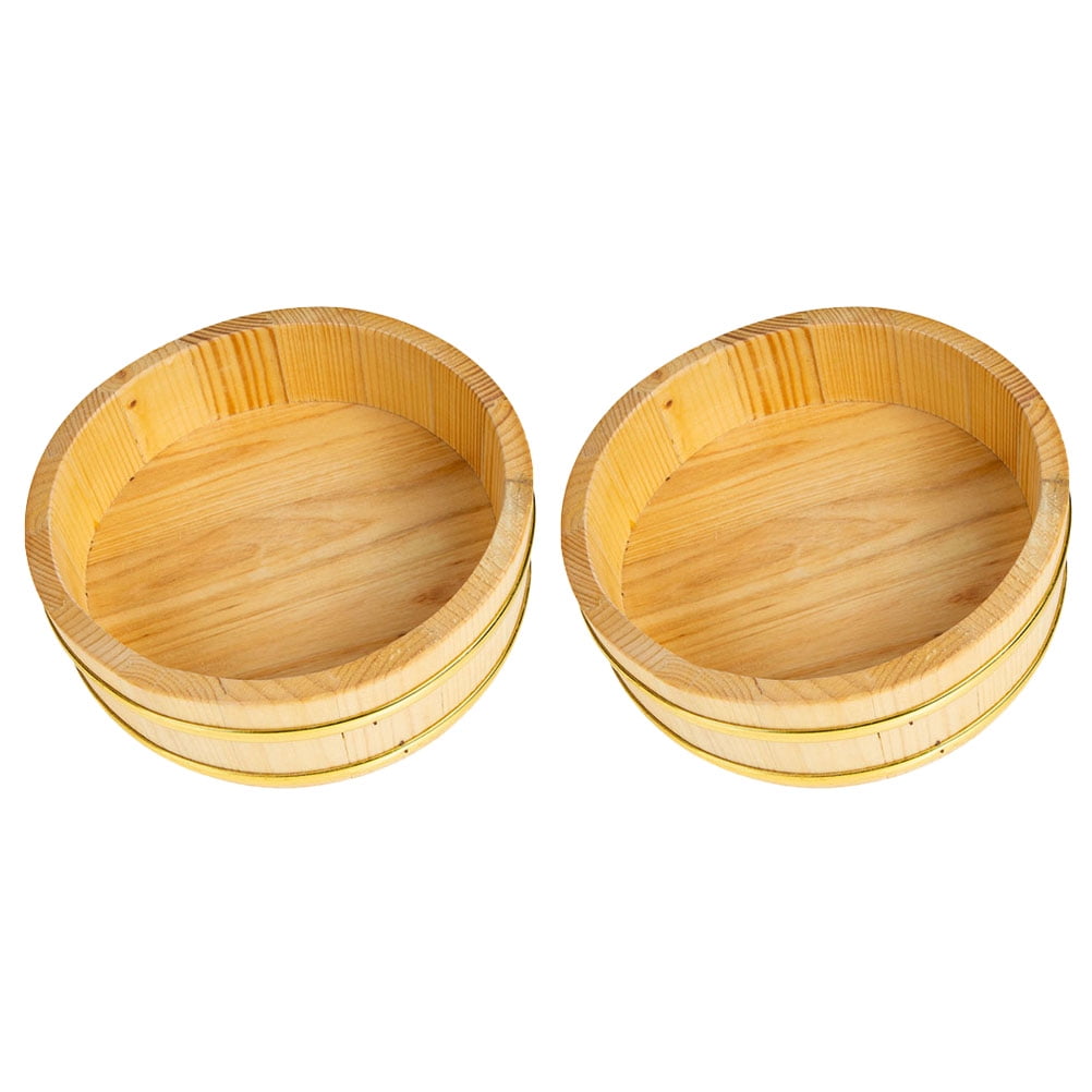 RENACLIPY 2pcs Khaki Wood Sushi Rice Bowl for Professional Chefs and ...