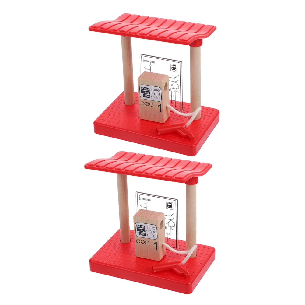 Worgeous 2pcs Wooden Train Accessories for Child Pretend Play Gas ...