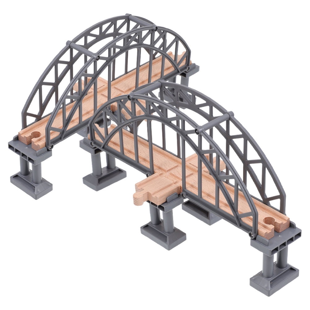 Worgeous 2pcs Wooden Train Bridge And Tunnels Train Track Accessories ...