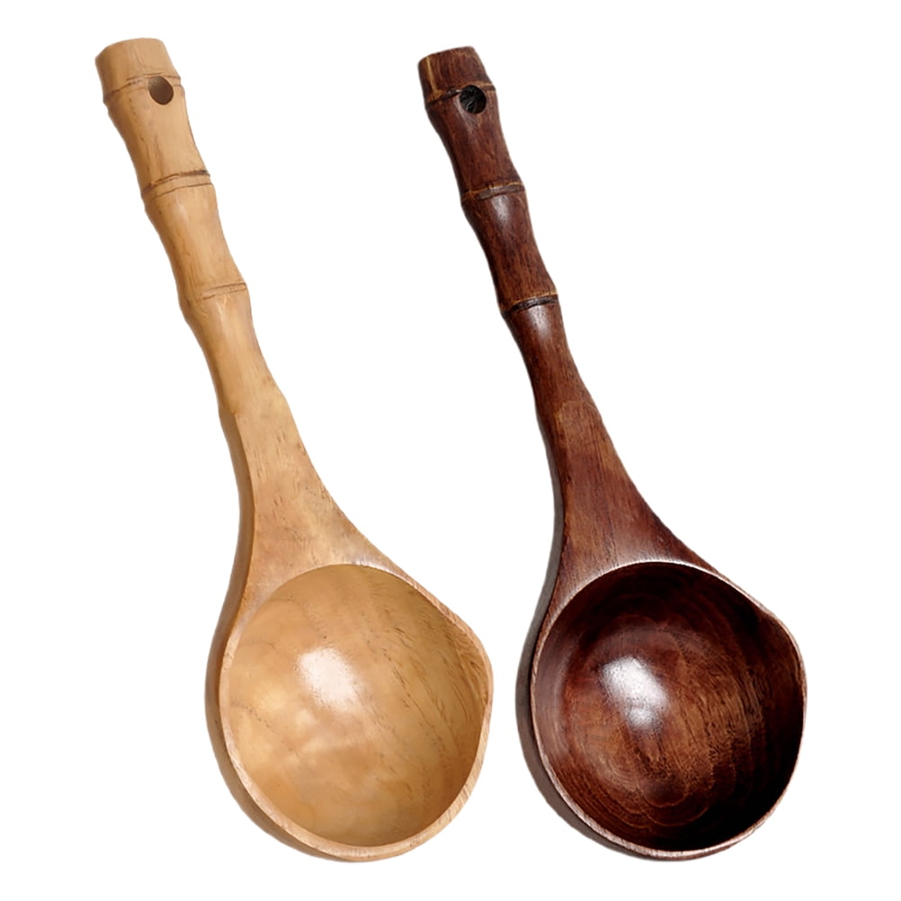 Worgeous 2pcs Wooden Water Ladle Long Handled Ladle Water Dipper ...