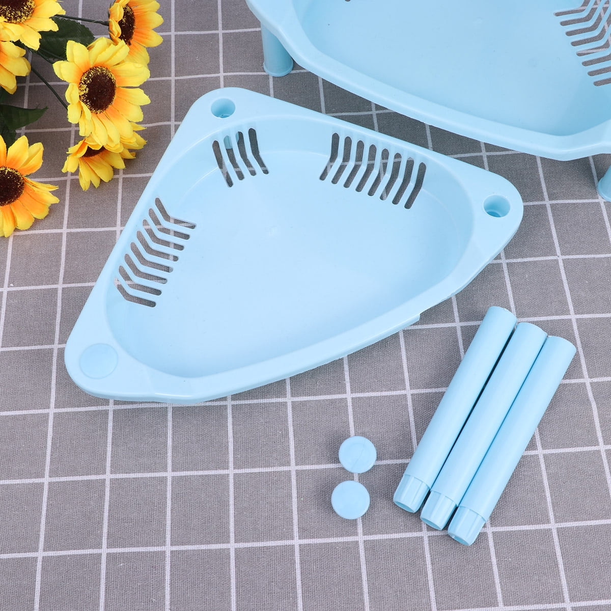 Worgeous 3 Layer Plastic Small Storage Shelves Plastic Basket Corner ...