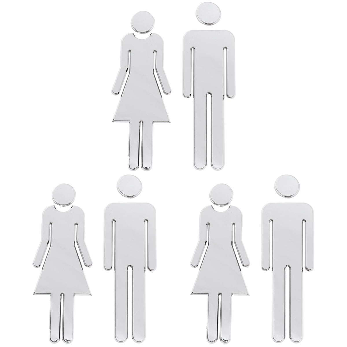 WORGEOUS 3 Pairs 12cm Self-adhesive 3D Mirror Public Toilet Restroom ...