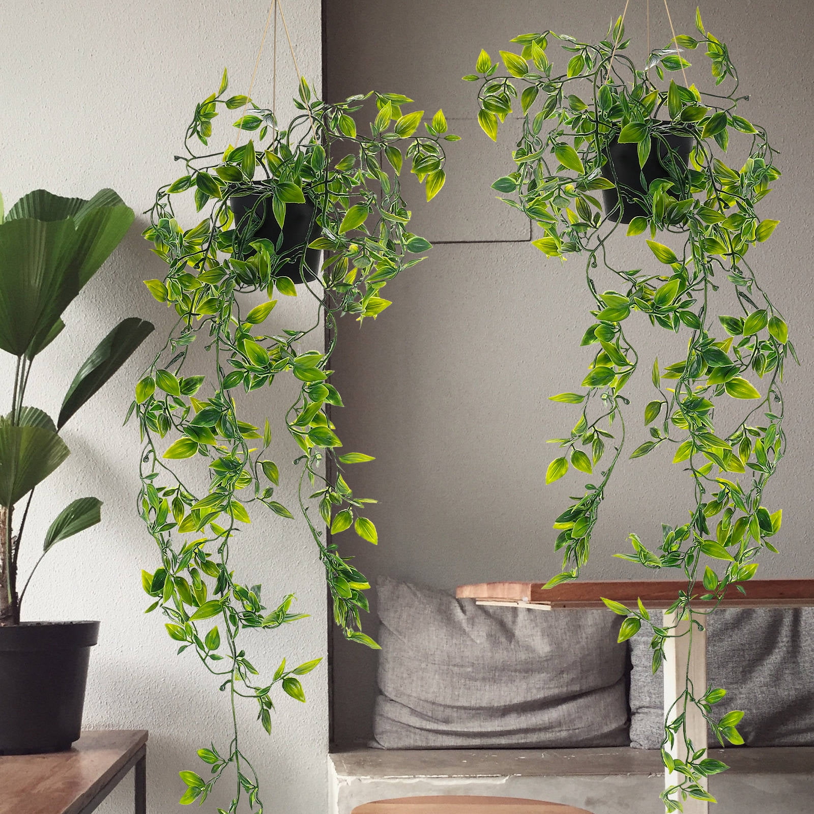 Worgeous 3 Pcs Artificial Potted Plant Greenery Pots Indoor Faux Plants ...