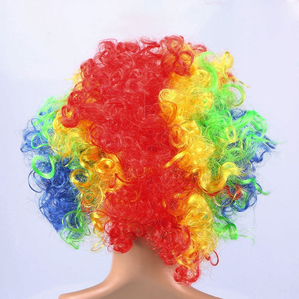 Worgeous 3 Pcs Clown Wig Cosplay Accessories Halloween Fans Colored ...