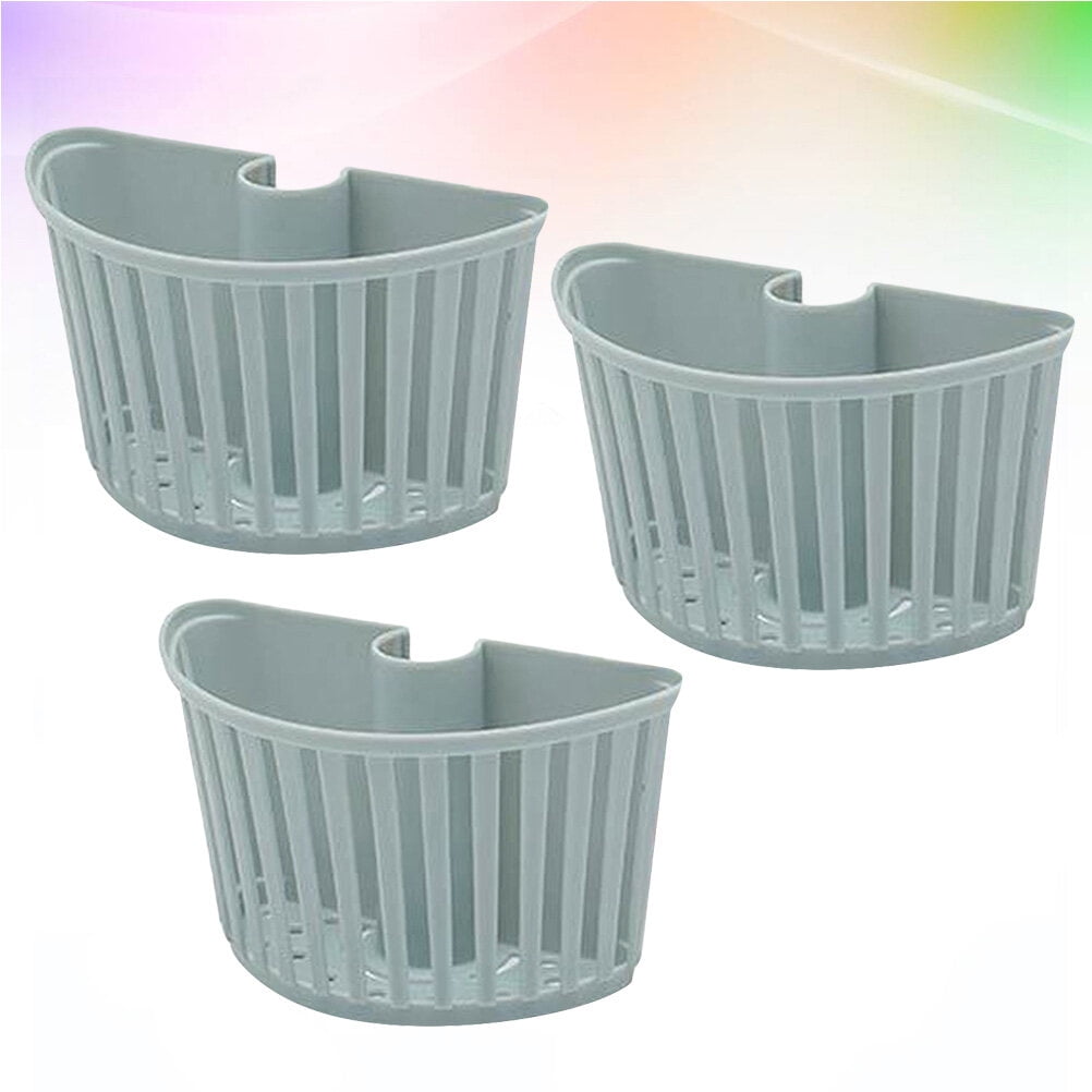 Worgeous 3 Pcs Drain Storage Basket Sink Drainer Rack Tap Hanging ...
