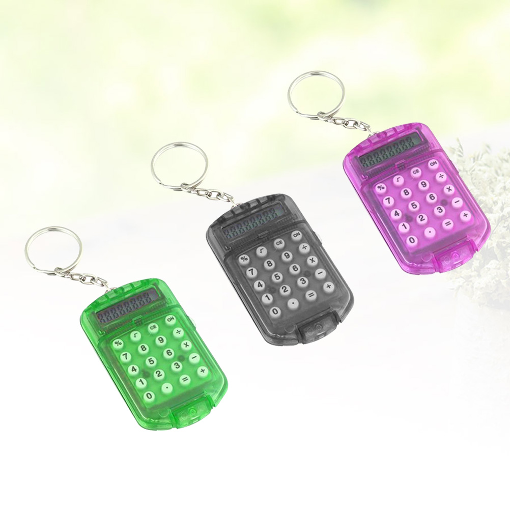 Worgeous 3 Pcs Keychain Calculator Kids Portable Electronic Small ...