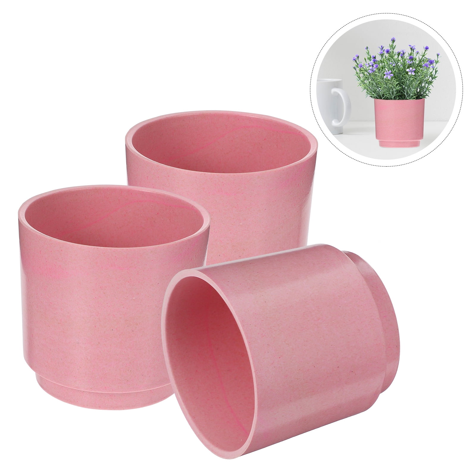 Worgeous 3 Pcs Multiple Planters for Indoor Plants Gray Pots Office ...