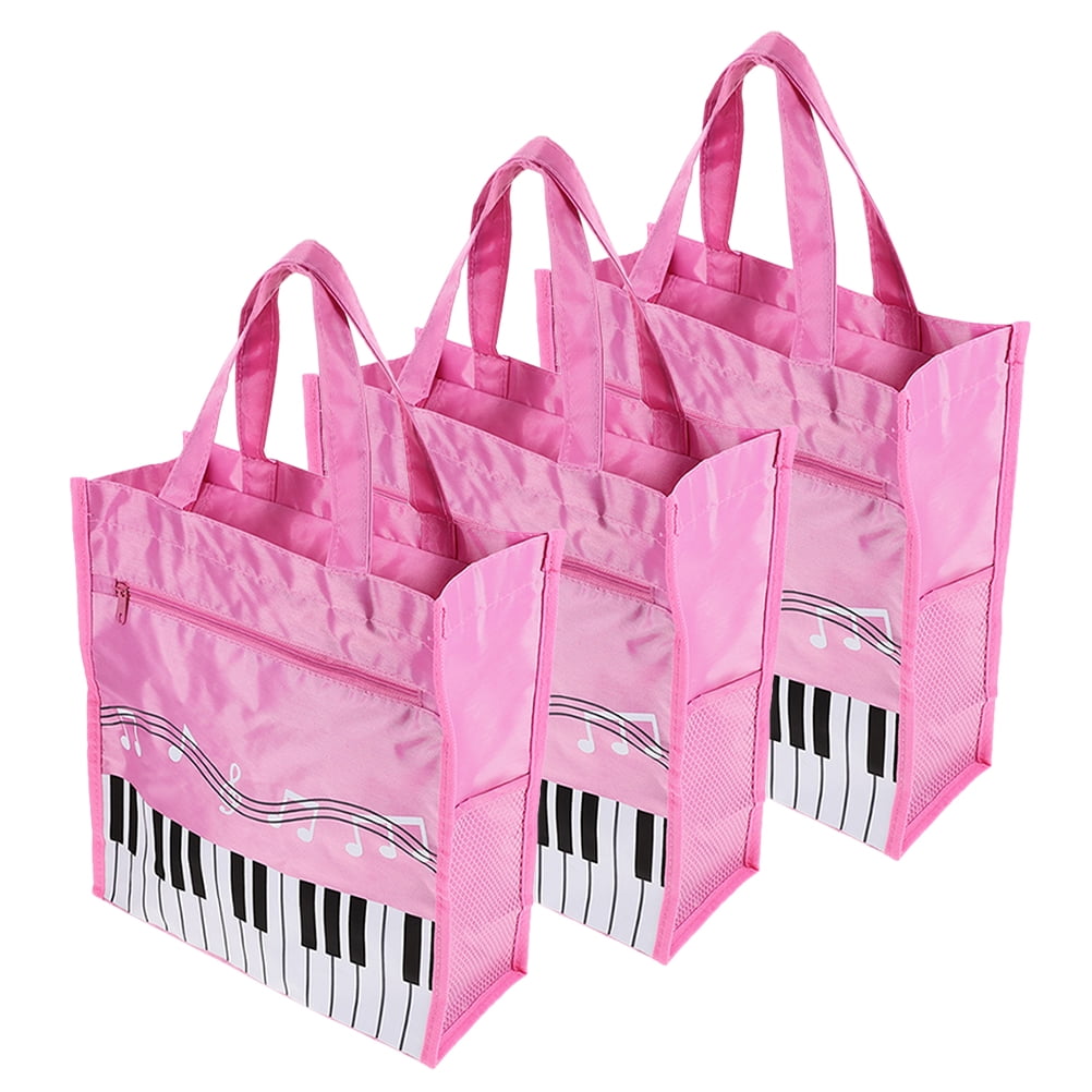 Worgeous 3 Pcs Piano Key Handbag Reusable Grocery Bag Music Notes ...