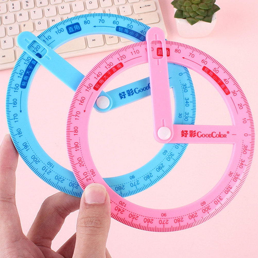 Worgeous 3 Pcs Plastic 360-degree Protractor Rotary Protractors Pupils ...