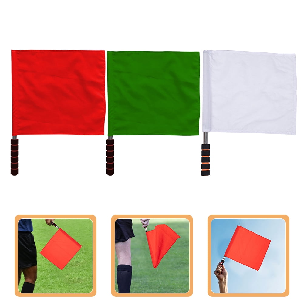 Worgeous Referee Signal Flags with Stainless Steel Poles Versatile for ...