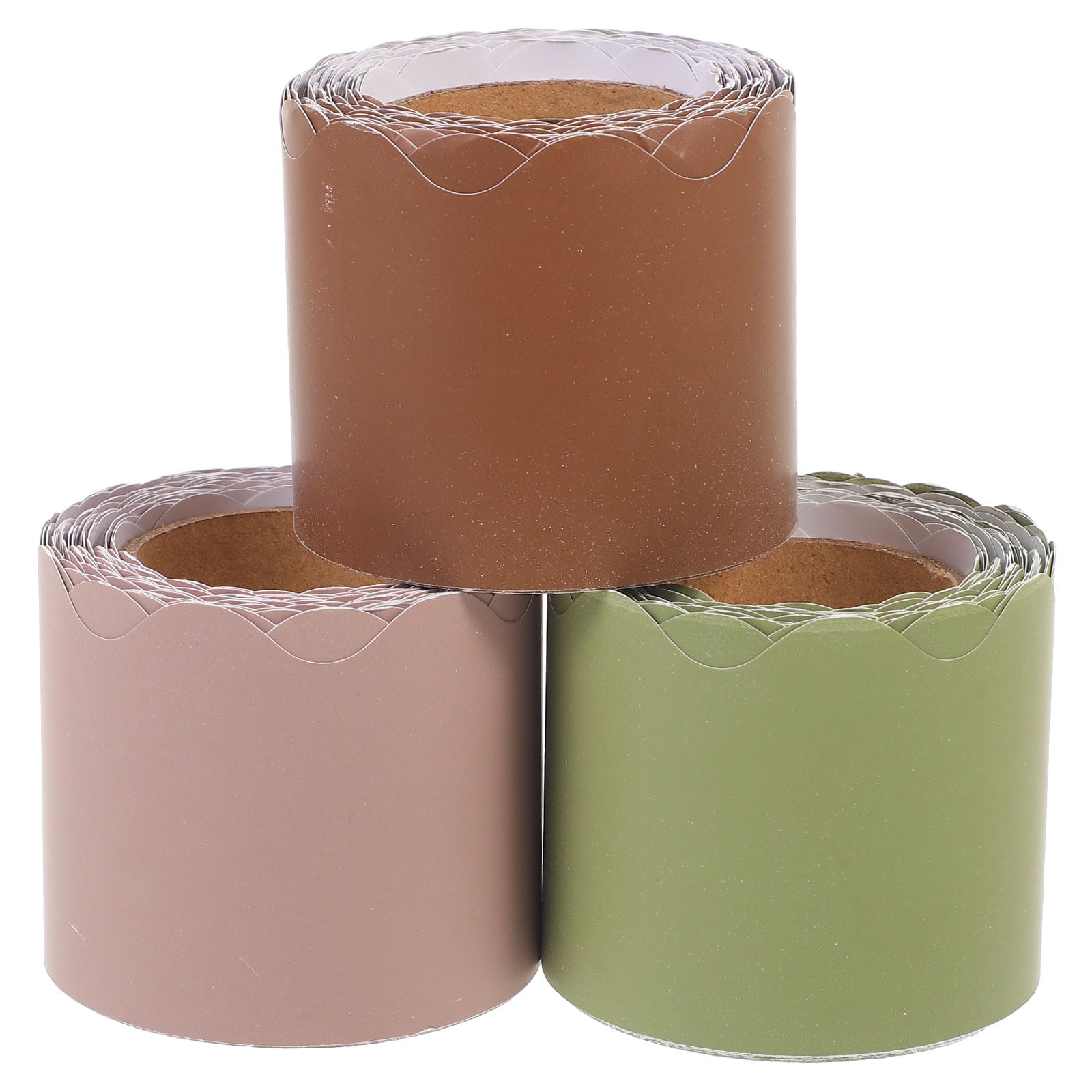 Worgeous 3 Rolls Assorted Color Scalloped Paper Bulletin Board Border ...