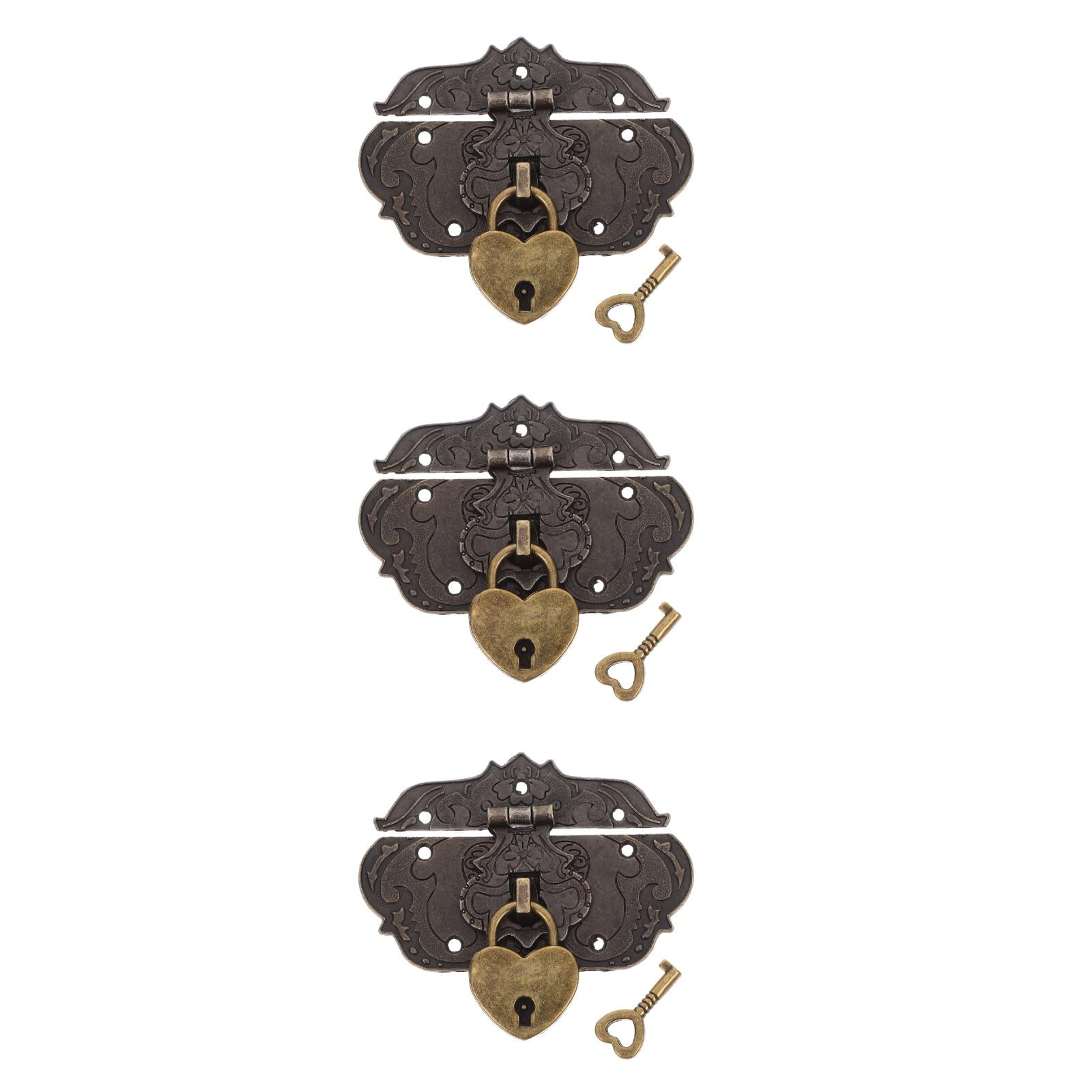 Worgeous 3 Sets Antique Latch Hasp Toolbox Lock Clasp Vintage Wooden ...