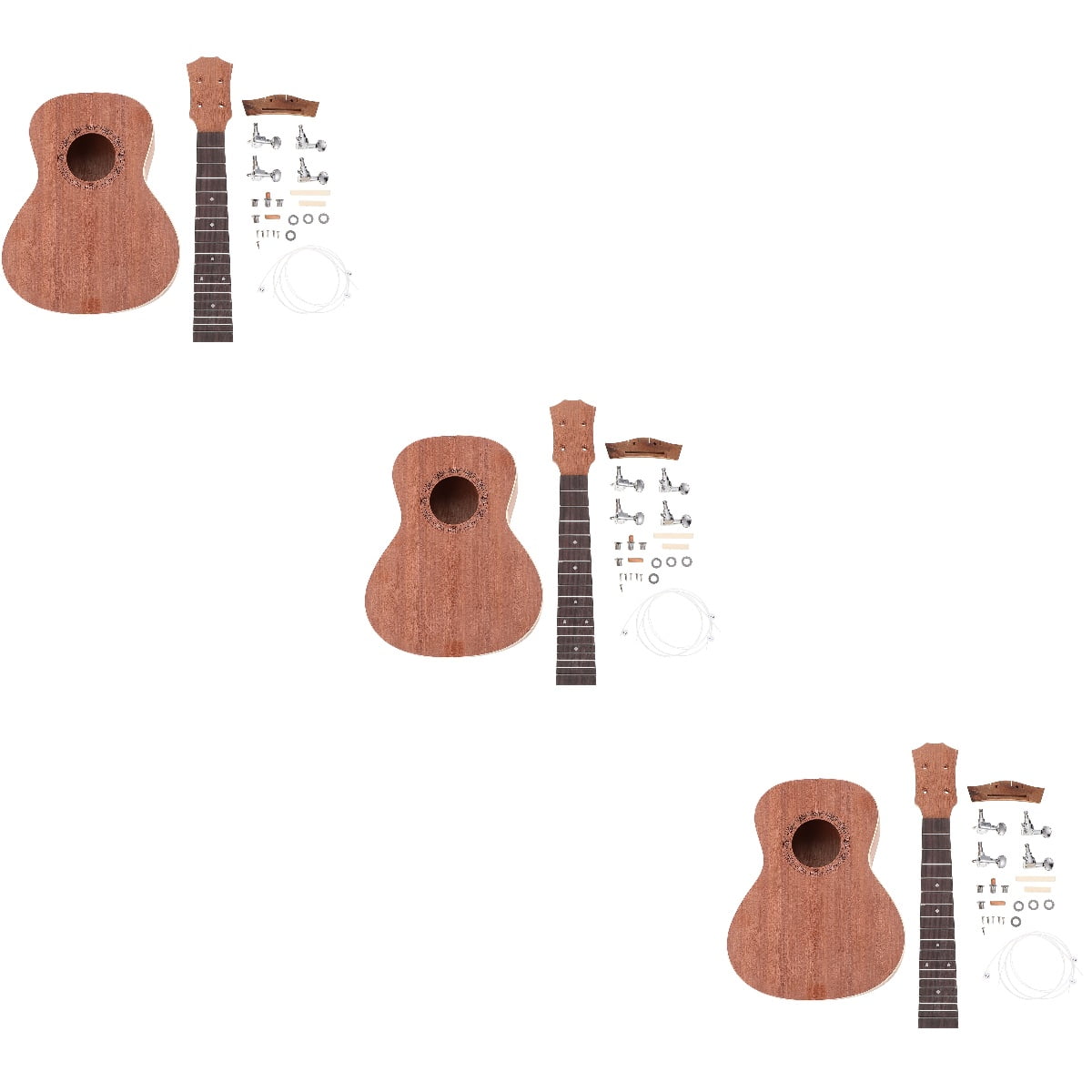 Worgeous 3 Sets DIY 23-inch Ukulele Kit Handmade Musical Instrument ...