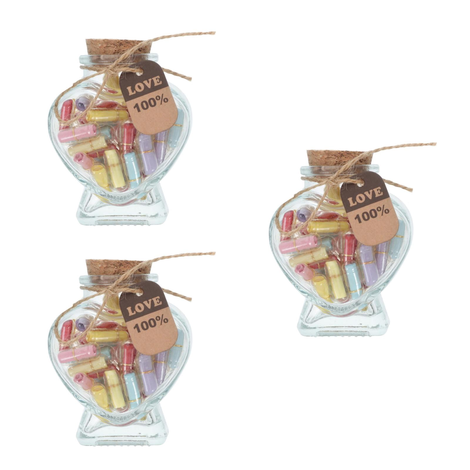 Worgeous 3 Sets Letters Message In A Bottle Capsule Heart Shaped ...