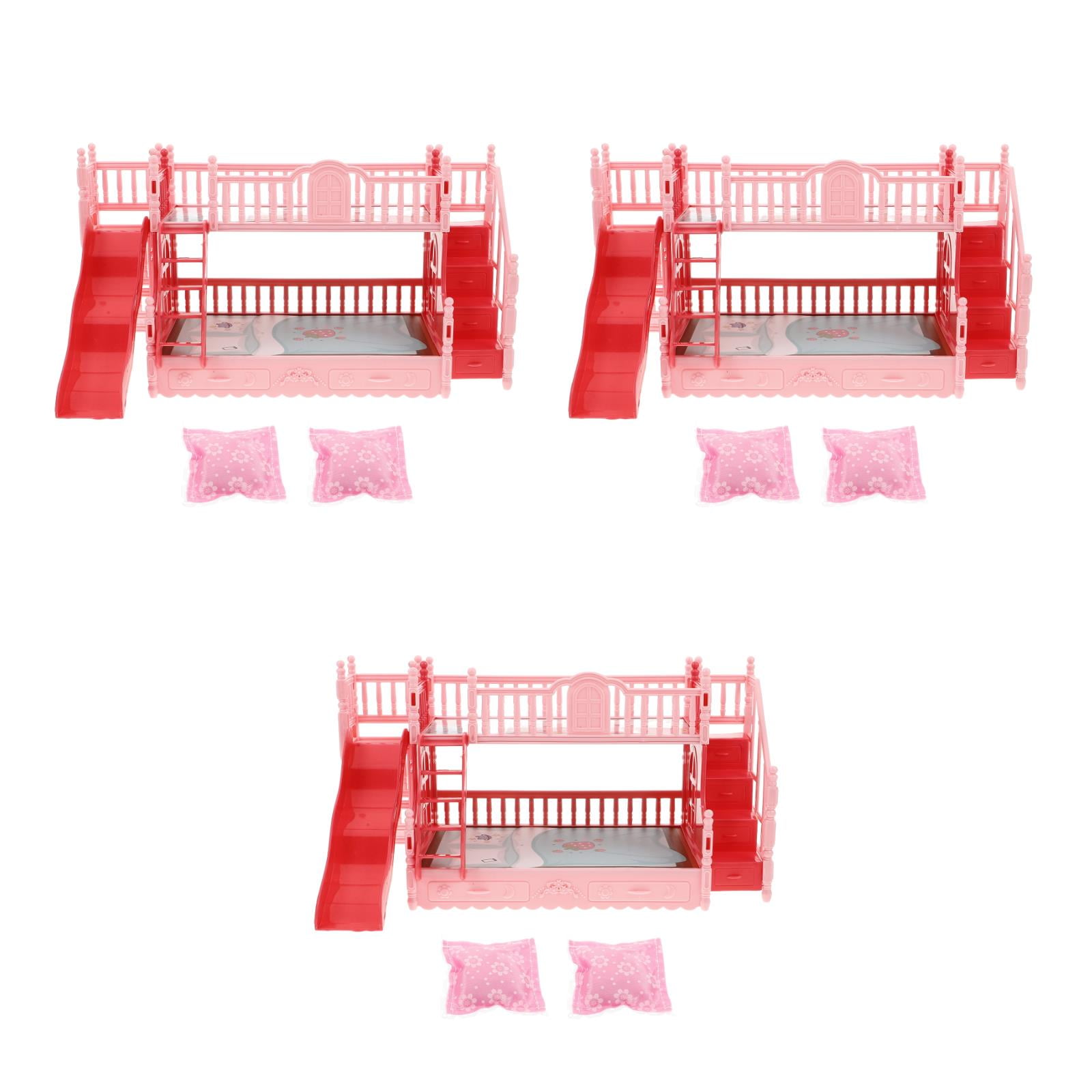 Worgeous 3 Sets Miniature Dollhouse Bunk Bed Dollhouse Accessories ...