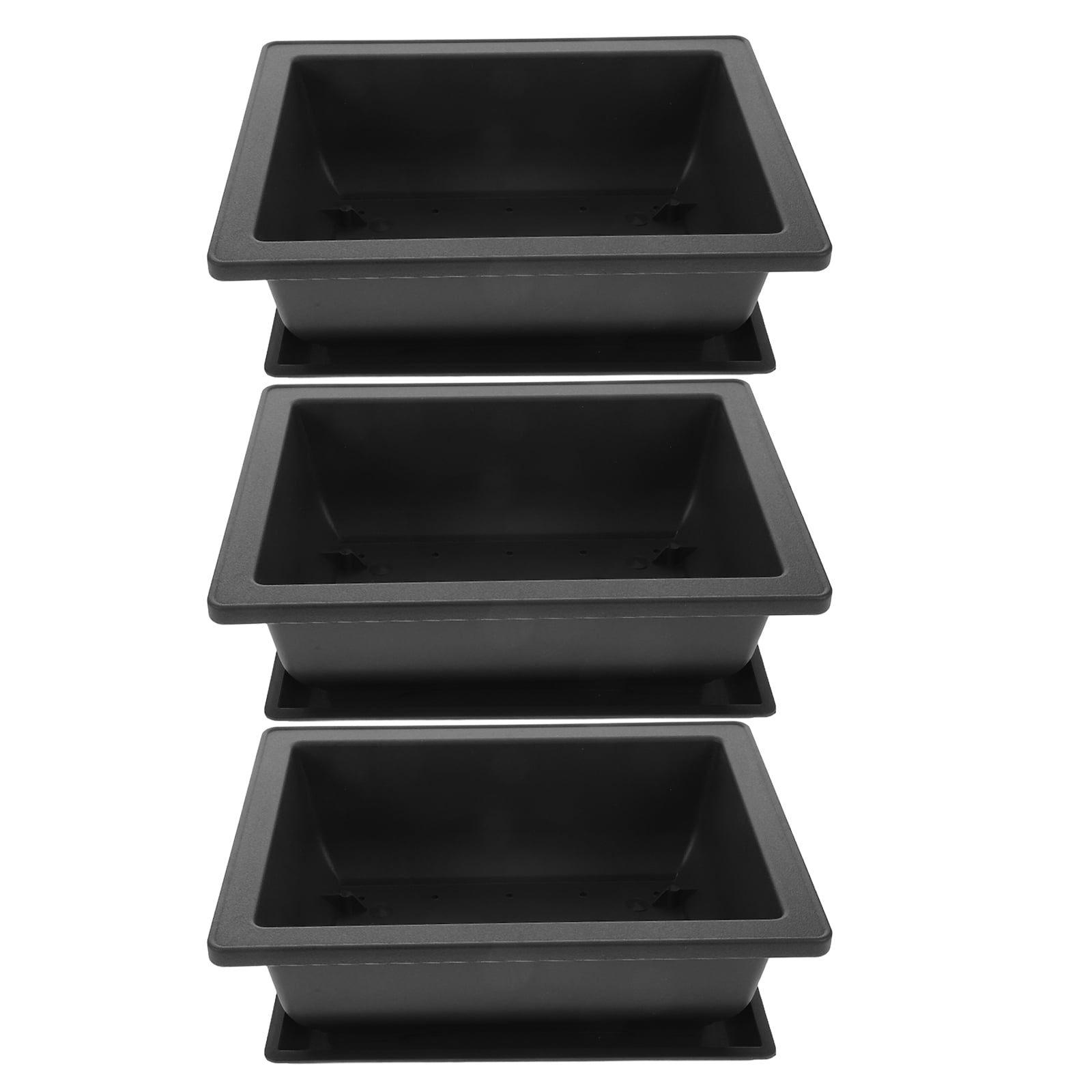 Worgeous 3 Sets Rectangular plastic Succulent Pots with Bottom Trays ...