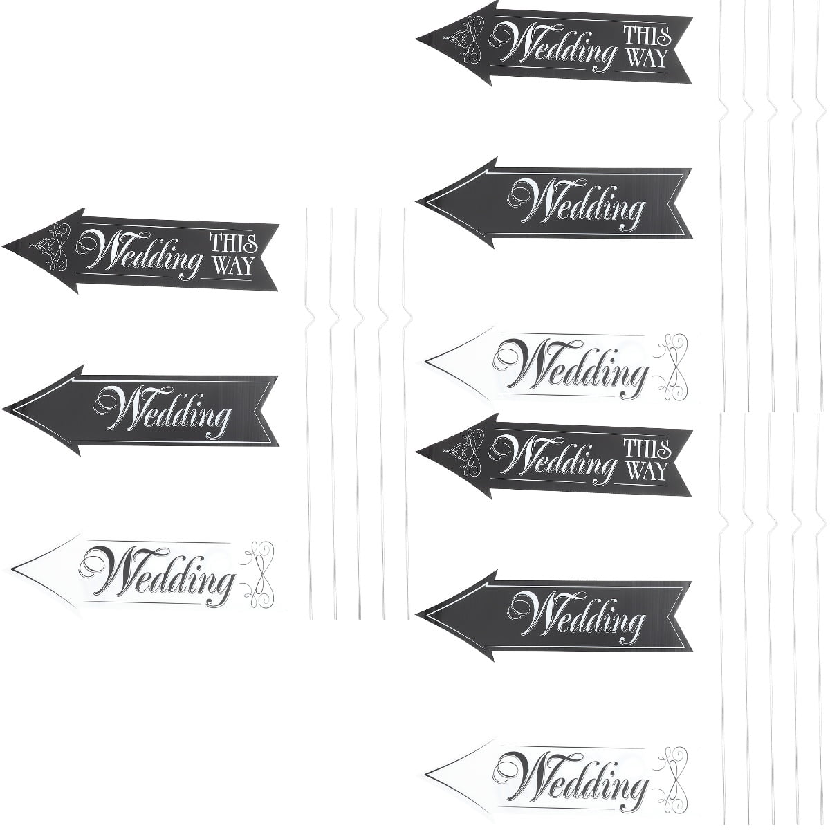 Worgeous 3 Sets Wedding Signs Printing Wedding Directional Road Signs ...