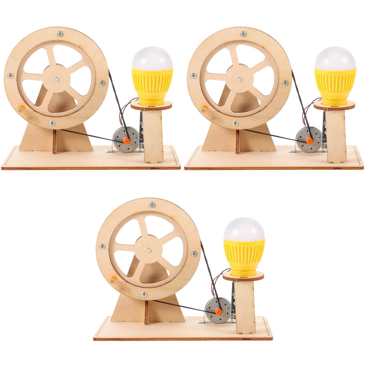 Worgeous 3 Sets Wooden Hand Generator Easy Assembly Manual Generator ...