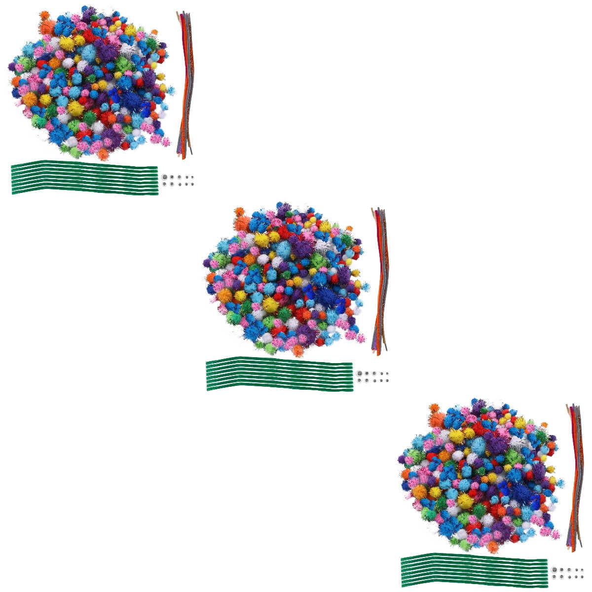 Worgeous 3 Sets of 240Pcs Handmade Kids Toys DIY Funny Craft Props for ...