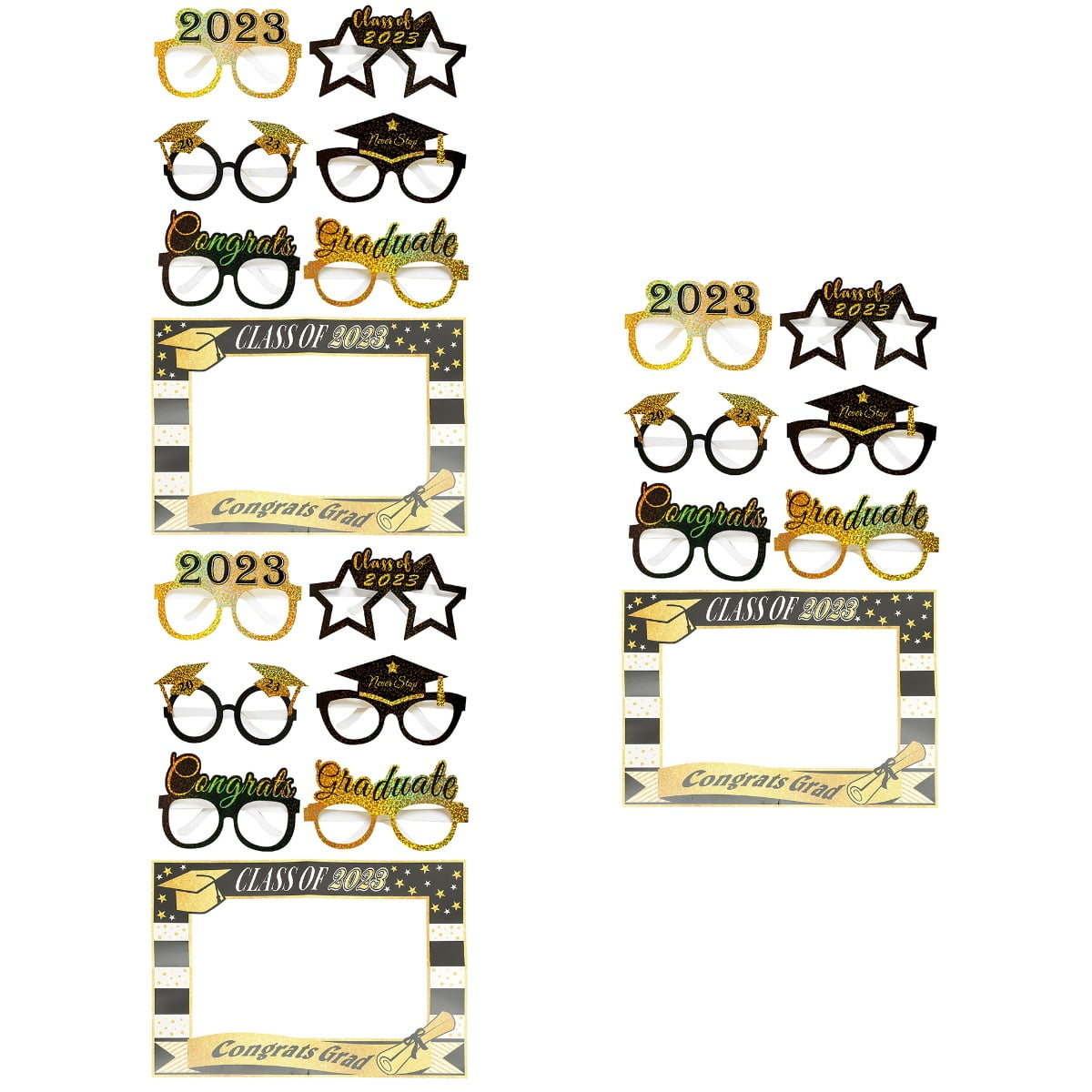 Worgeous 3 Sets of Graduation Glasses 2023 Grad Paper Photo Booth Frame ...