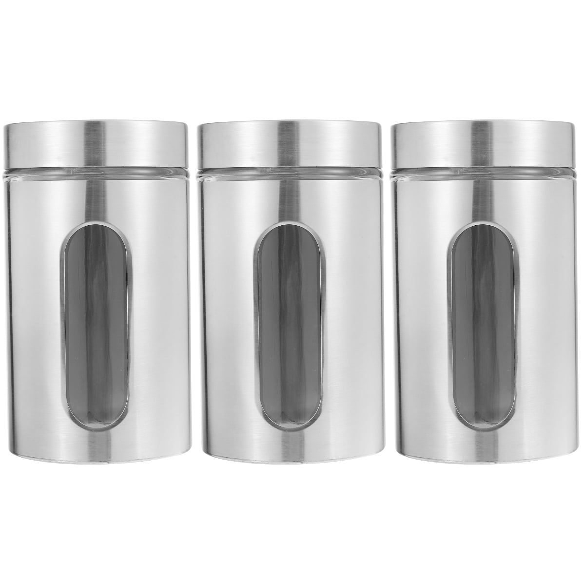 Worgeous 3 pcs Transparent Visible Kitchen Storage Tank Stainless Steel ...