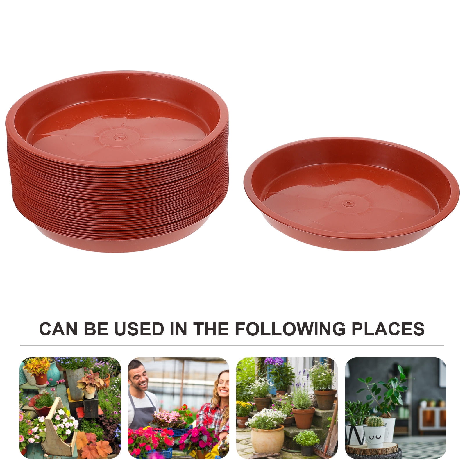 Worgeous 30 Pcs Flat Side Tray Mat Planters Drainage Indoor Plants ...
