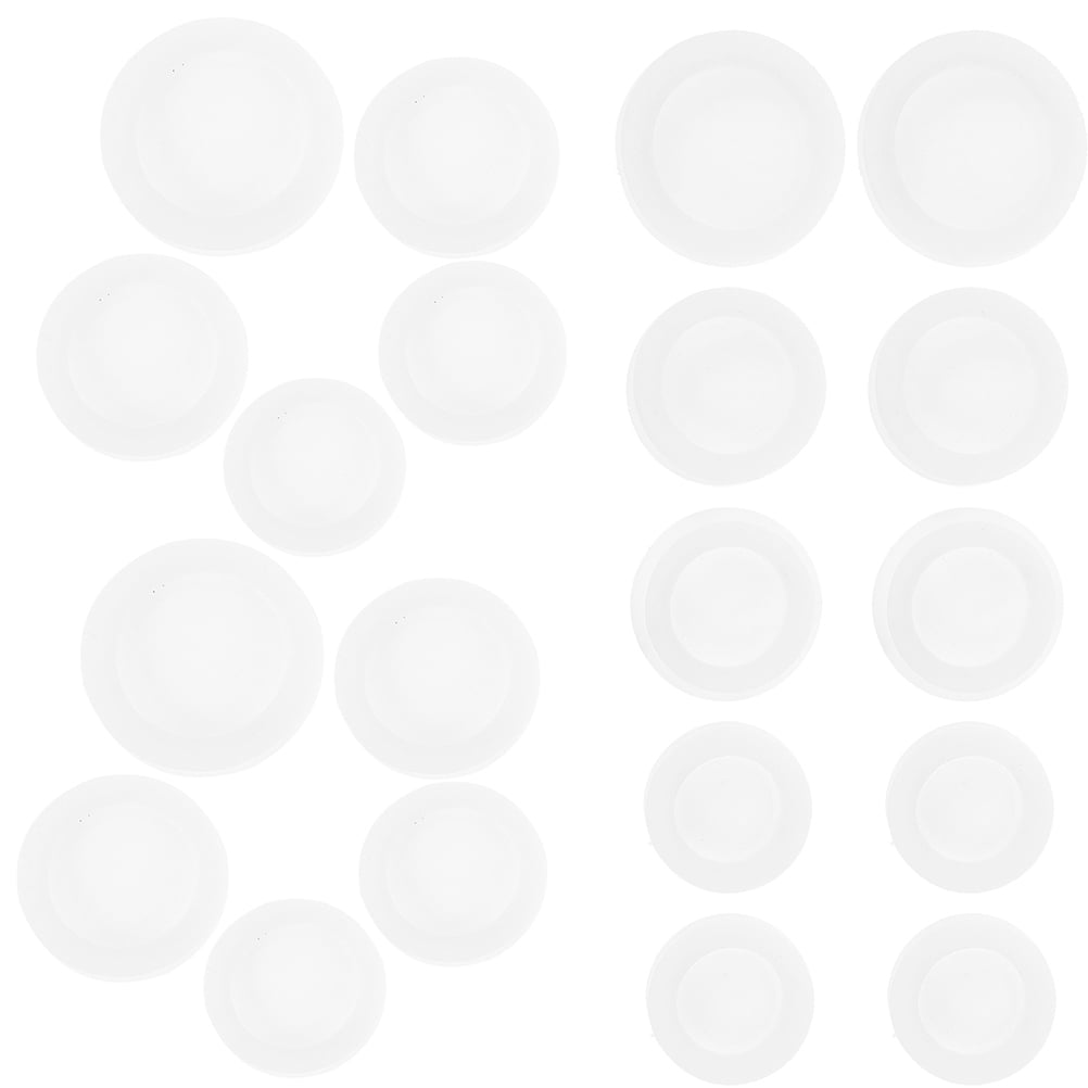 Worgeous 30 Pcs Round Rubber Stopper Money Tin Clear Bank Plug White ...