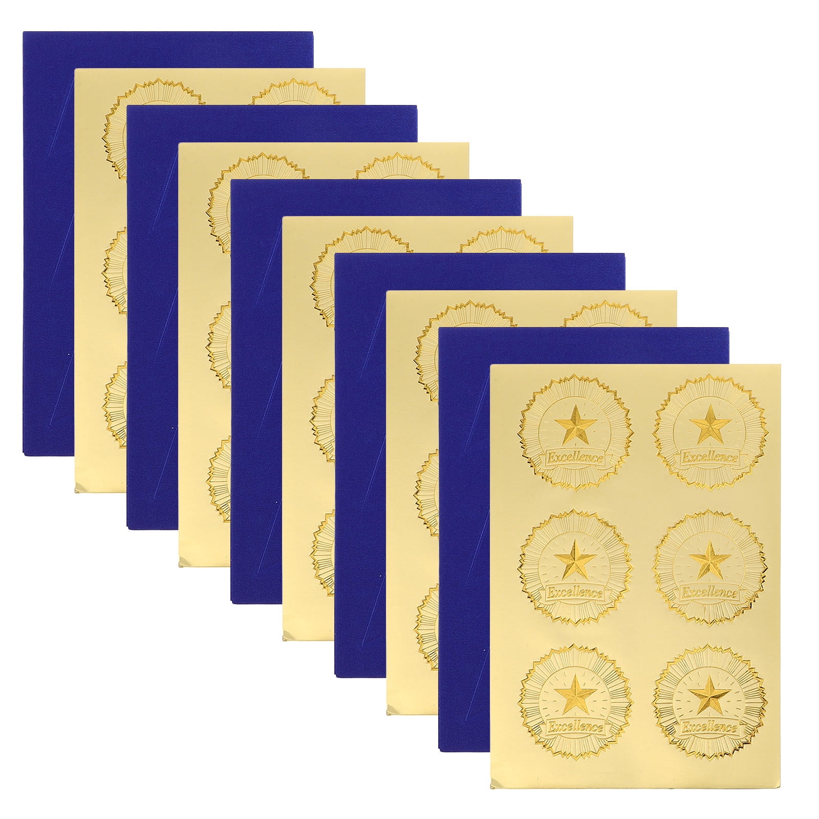 Worgeous 30 Sets Certificate Embossed Award Seals Foil Achievement ...