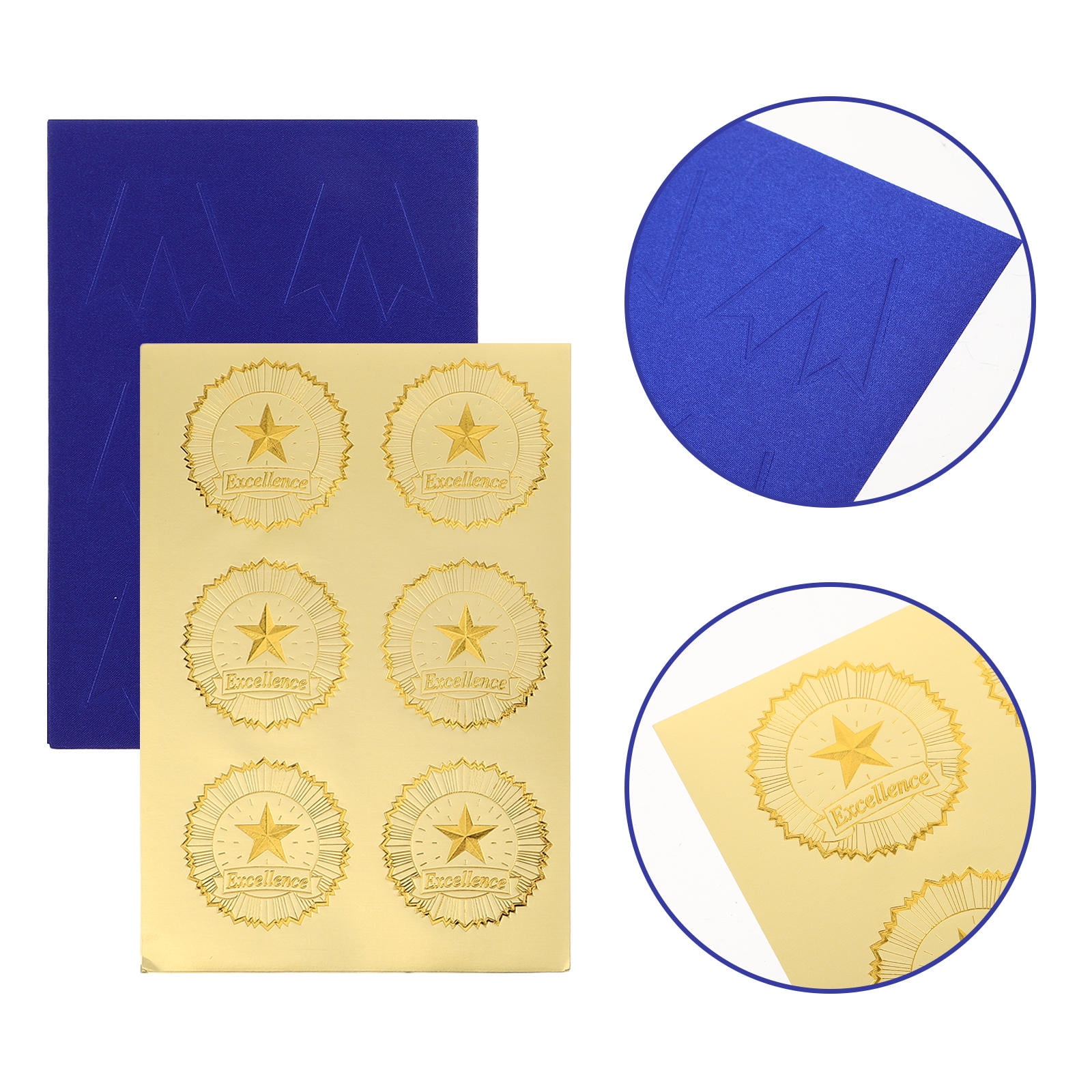 Worgeous 30 Sets Certificate Seal Embossed Seals of Achievement Ribbon ...