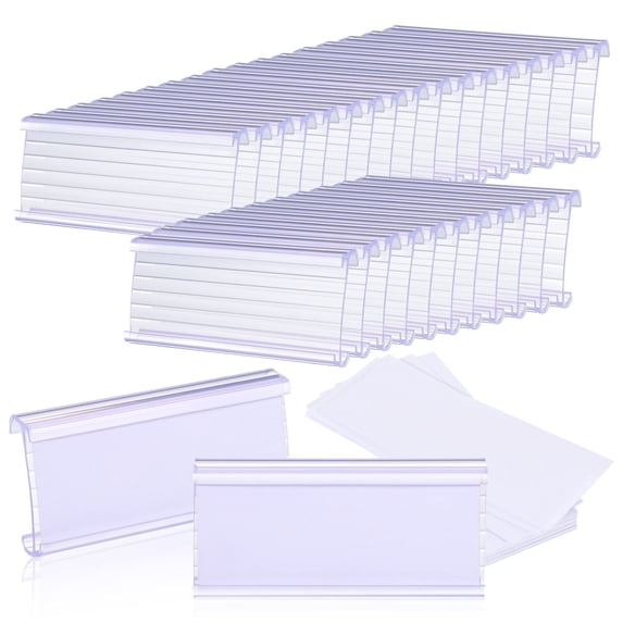 Worgeous 30 Sets Shelf Labels for Wire Shelving Holder Tags Shelves ...