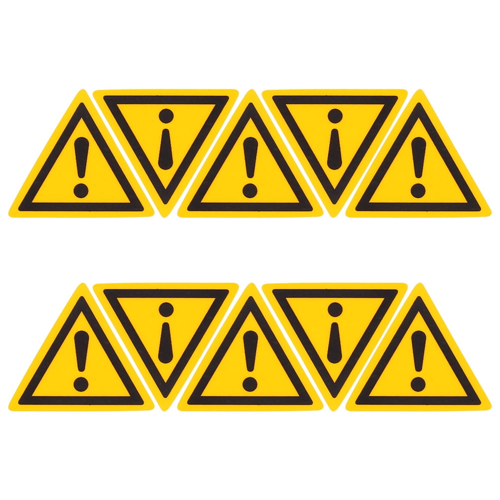 Worgeous 30 pcs Exclamation Mark Signs Fence Warning Stickers Triangle ...