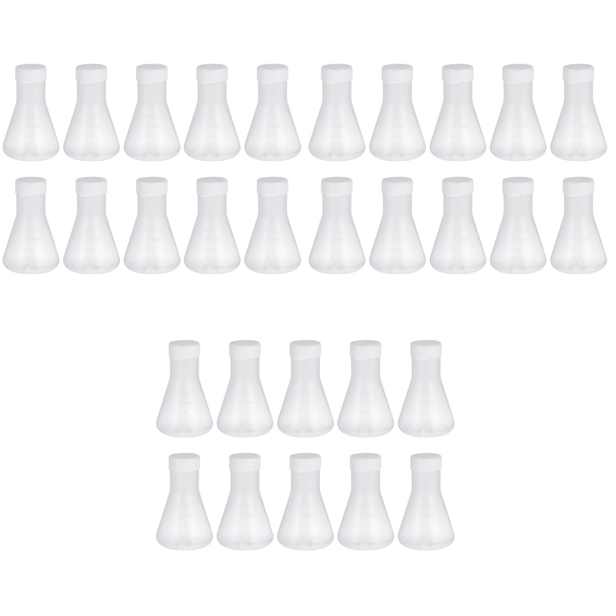 Worgeous 30 pcs Plastic Flask Professional Erlenmeyer Flask Transparent ...