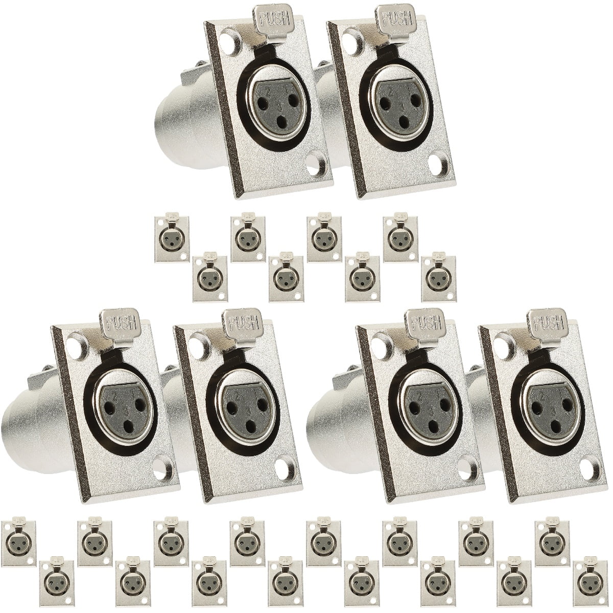 Worgeous 30 pcs Professional 3 Pin Female Socket Metal Panel Chassis ...