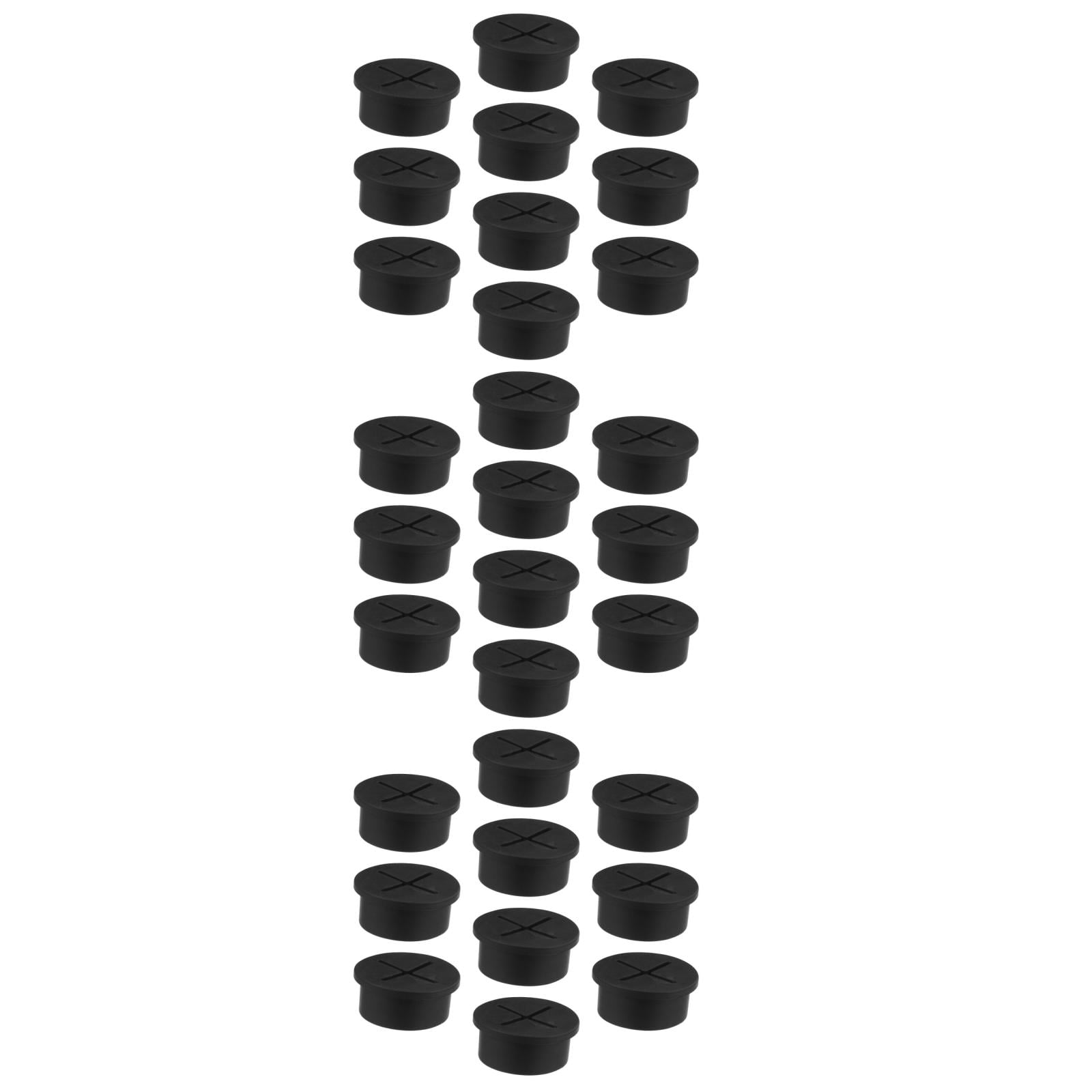Worgeous 30 pcs Round Plastic Hole Plugs Flexible Desk Grommet For ...