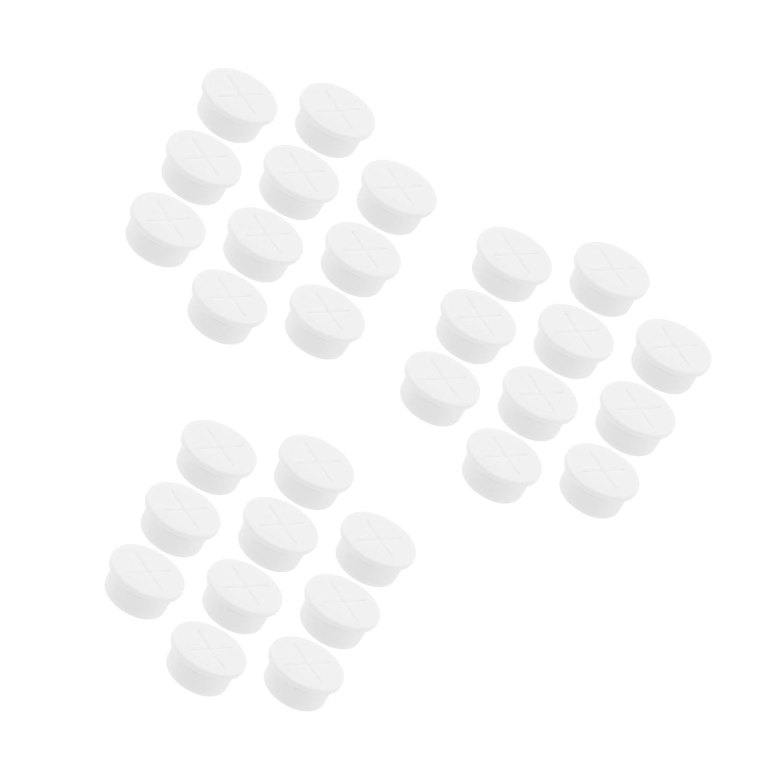 Worgeous 30 pcs Round Plastic Hole Plugs Flexible Desk Grommet For ...