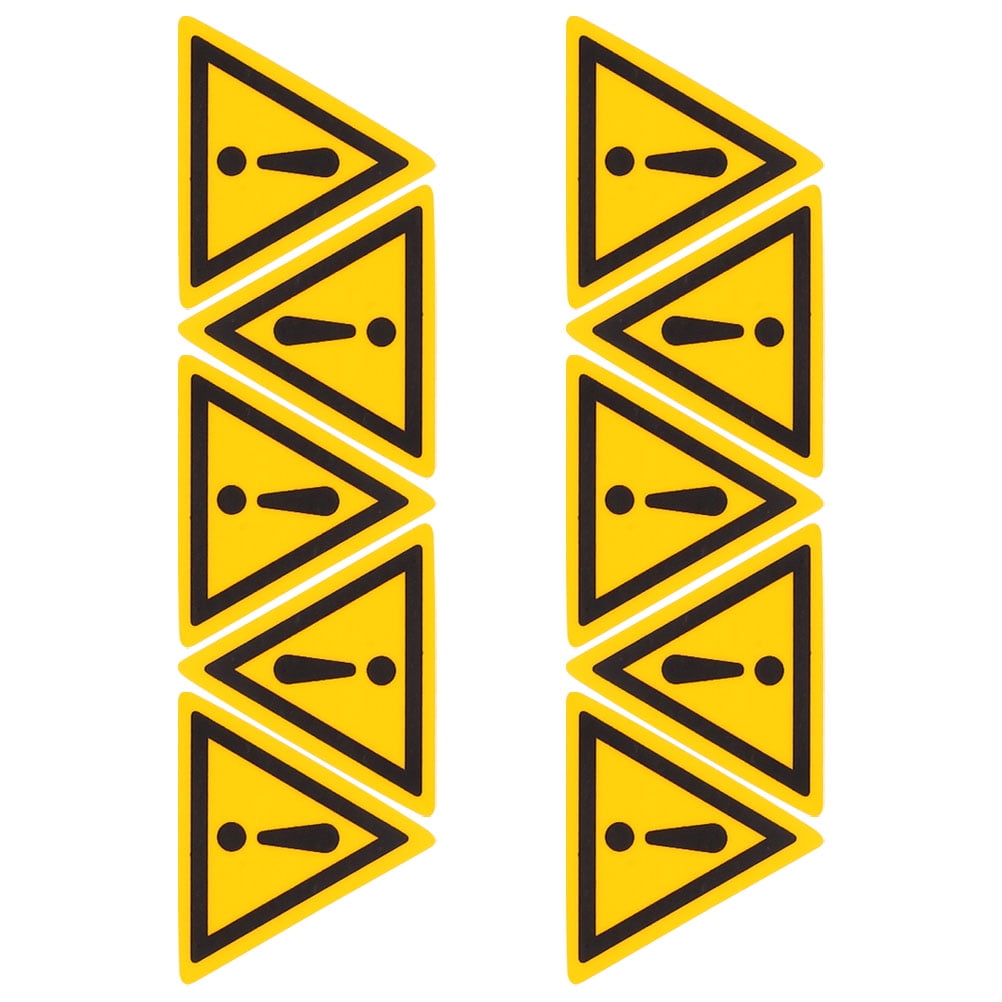 Worgeous 30 pcs Yellow Caution Sign Exclamation Mark Sticker Triangle ...