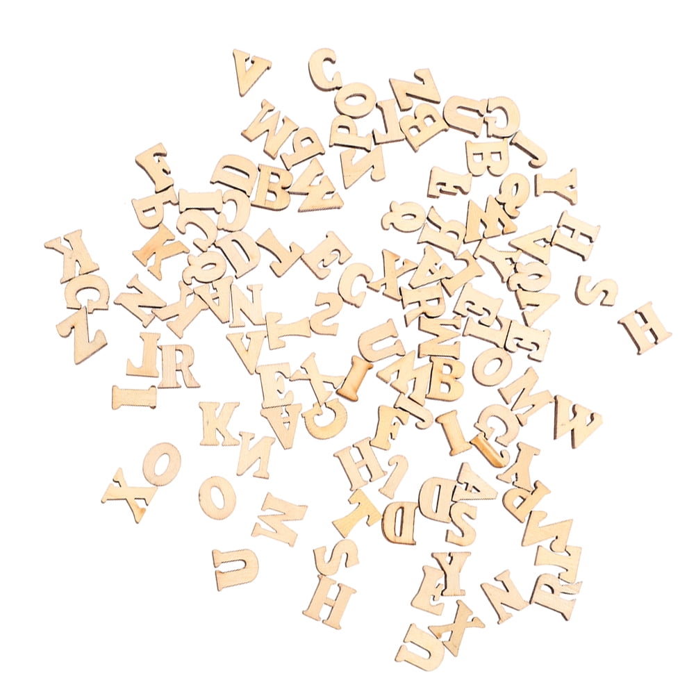 Worgeous 300 Pcs Large Wooden Letters Cursive Log Color Decoration ...