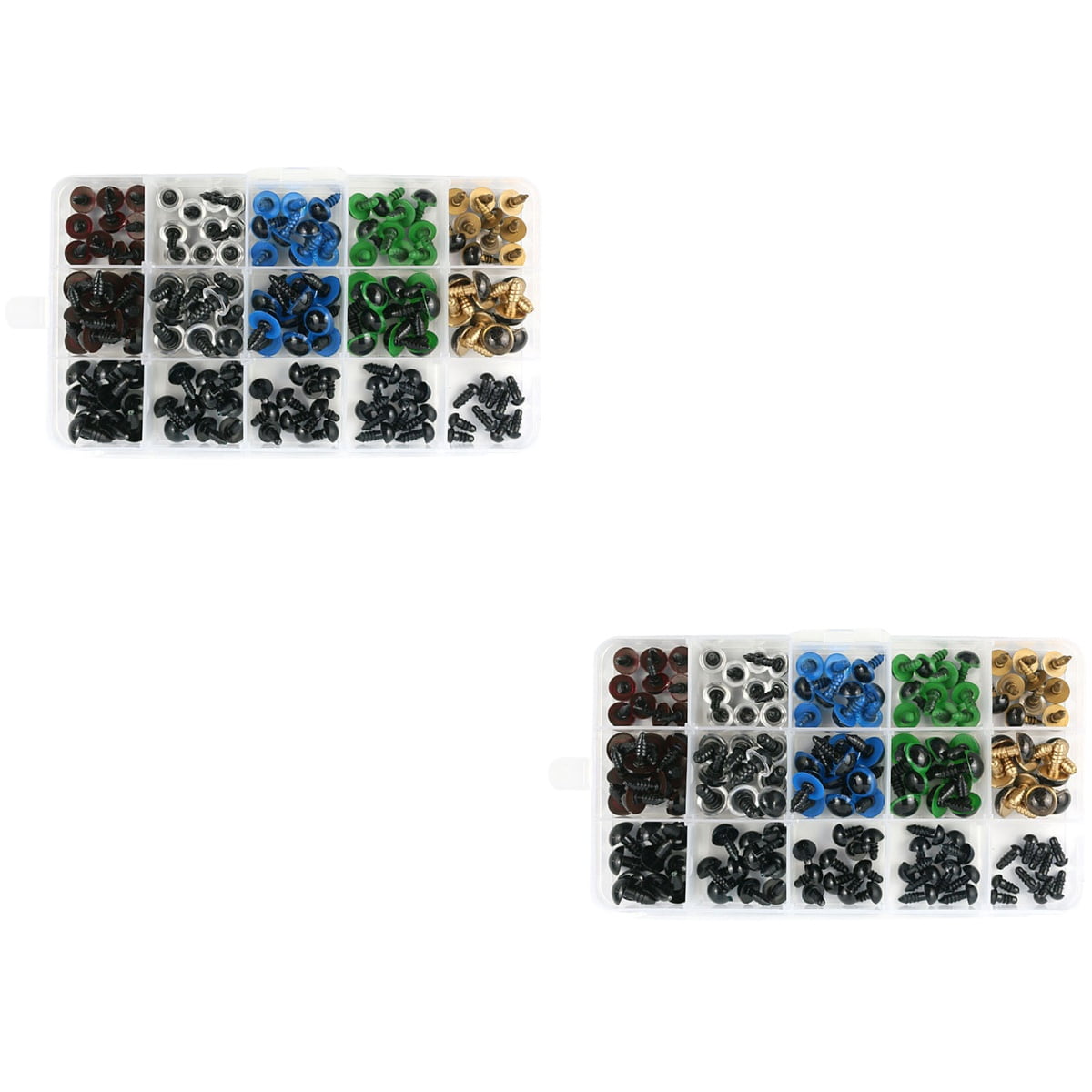 Worgeous 300 Pcs Plush Toy Plastic Eyes Nose Set Round Screw Box-Packed ...