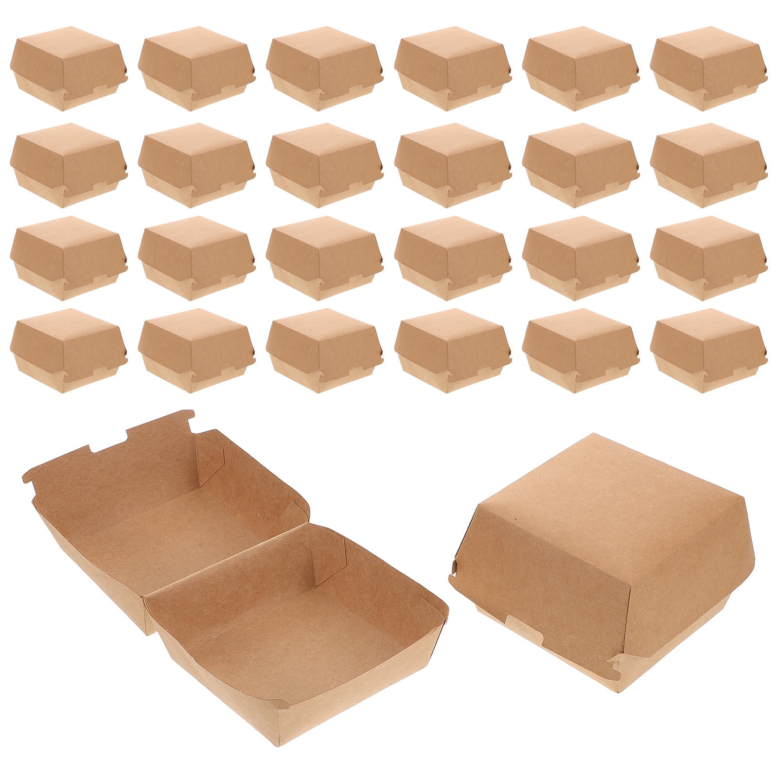 Worgeous 30pcs Mini Burger Boxes Clamshell Food Containers Disposable ...