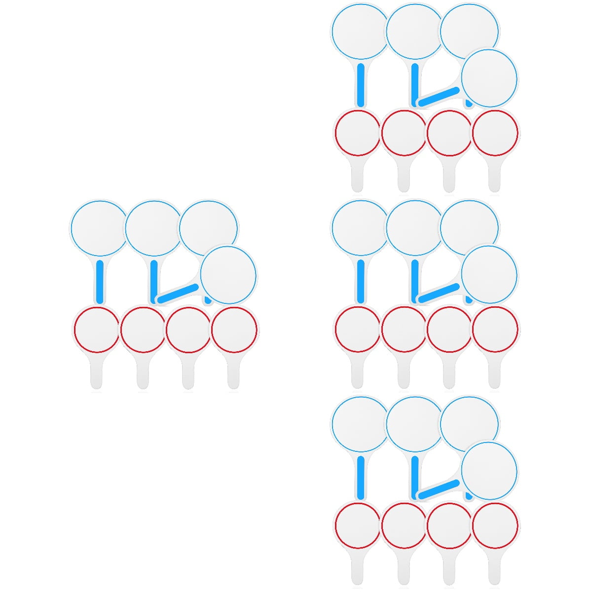 Worgeous 32 Pcs Blank Dry Erase Answer Paddles Scoreboard Quick ...