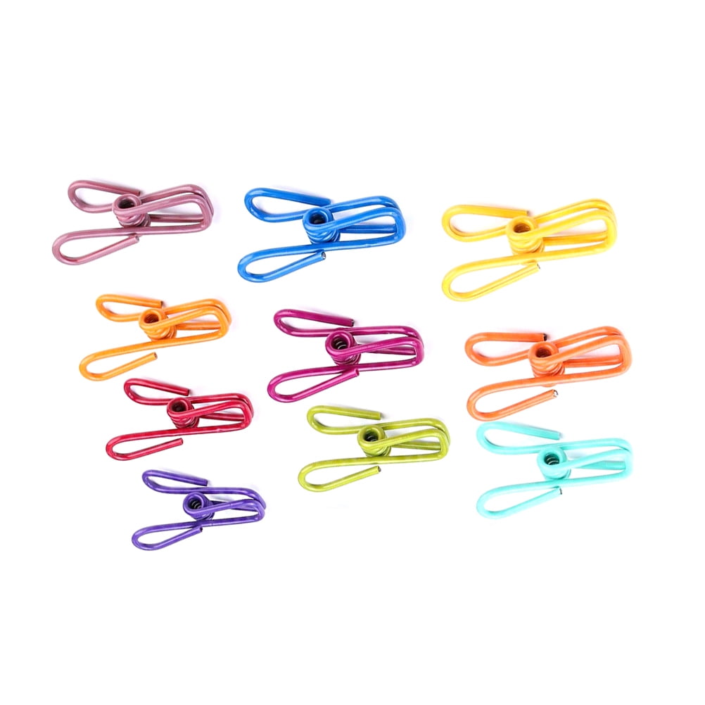 Worgeous 32 Pcs Colored Wire Multi-purpose Clothesline Clip Clothespin ...