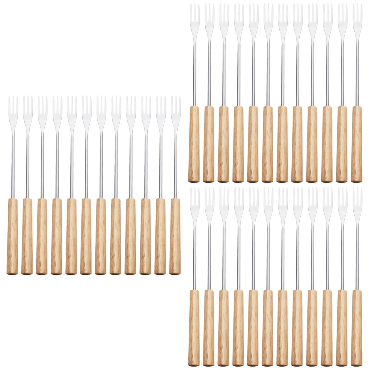 Worgeous 36 Pcs Cheese Fondue Forks Wood Handle Fondue Forks Barbecue ...