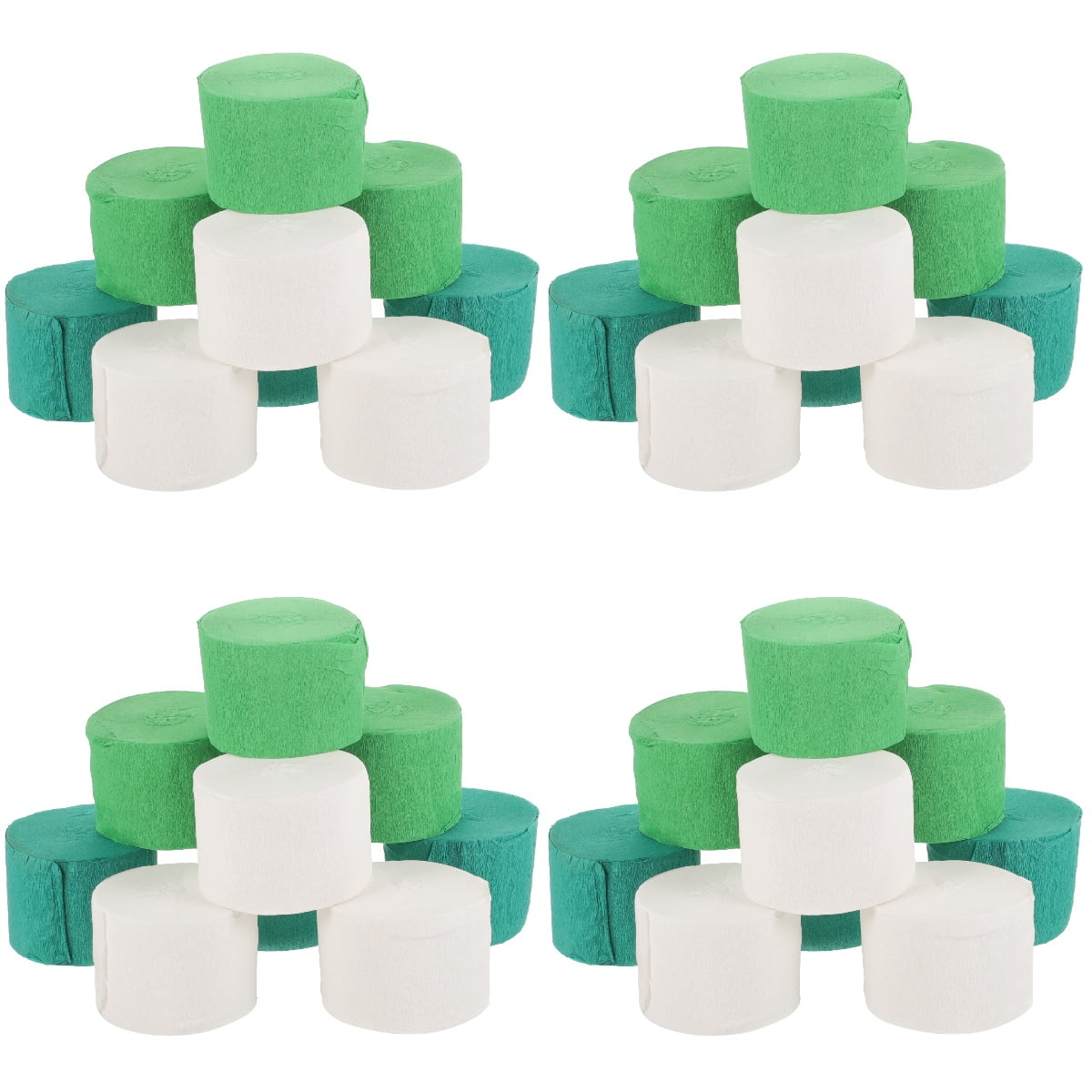 Worgeous 36 Rolls Crepe Paper Craft Streamers Green and White Backdrop ...