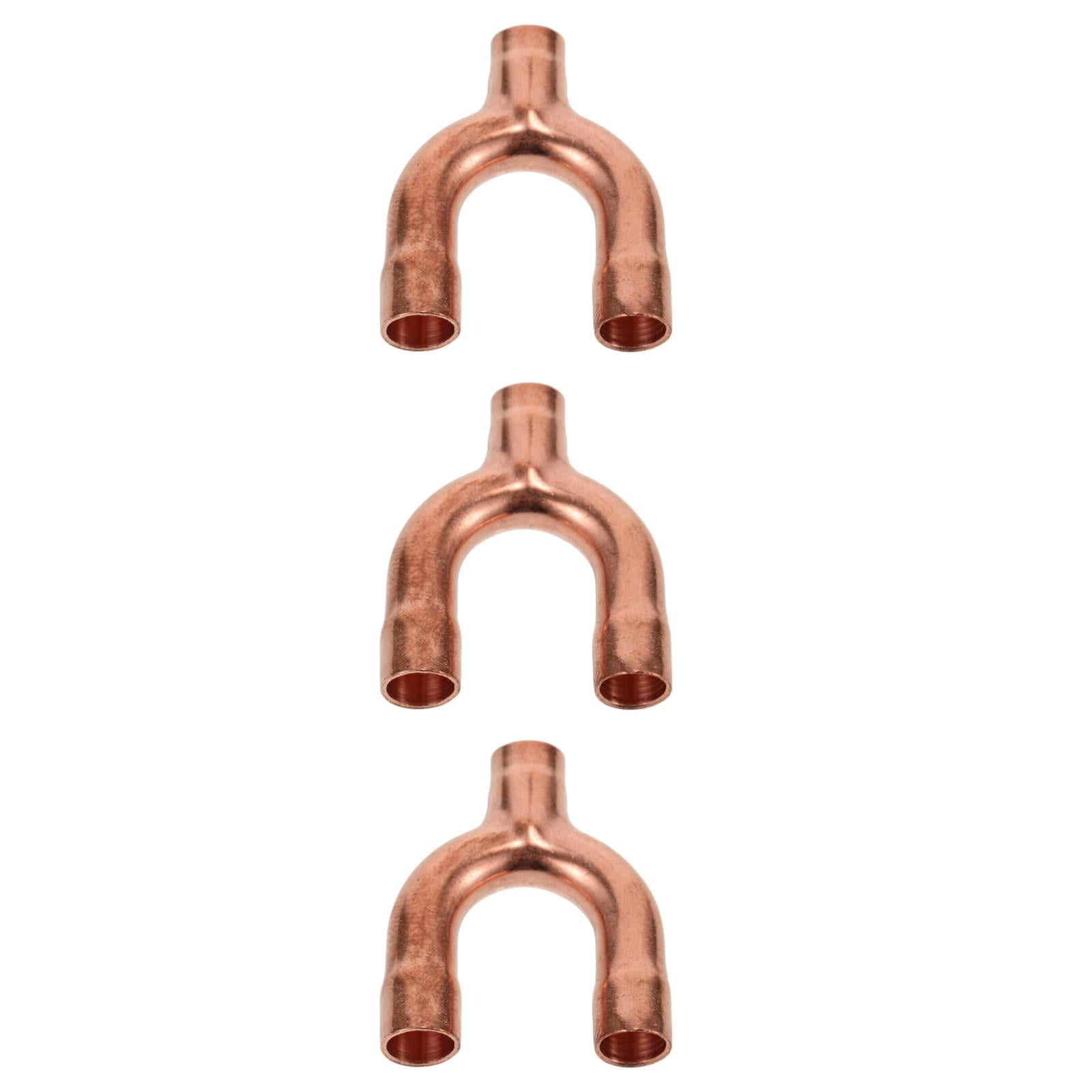 Worgeous 3pcs Air Conditioner Welding Connector Tee Copper Fitting HVAC ...