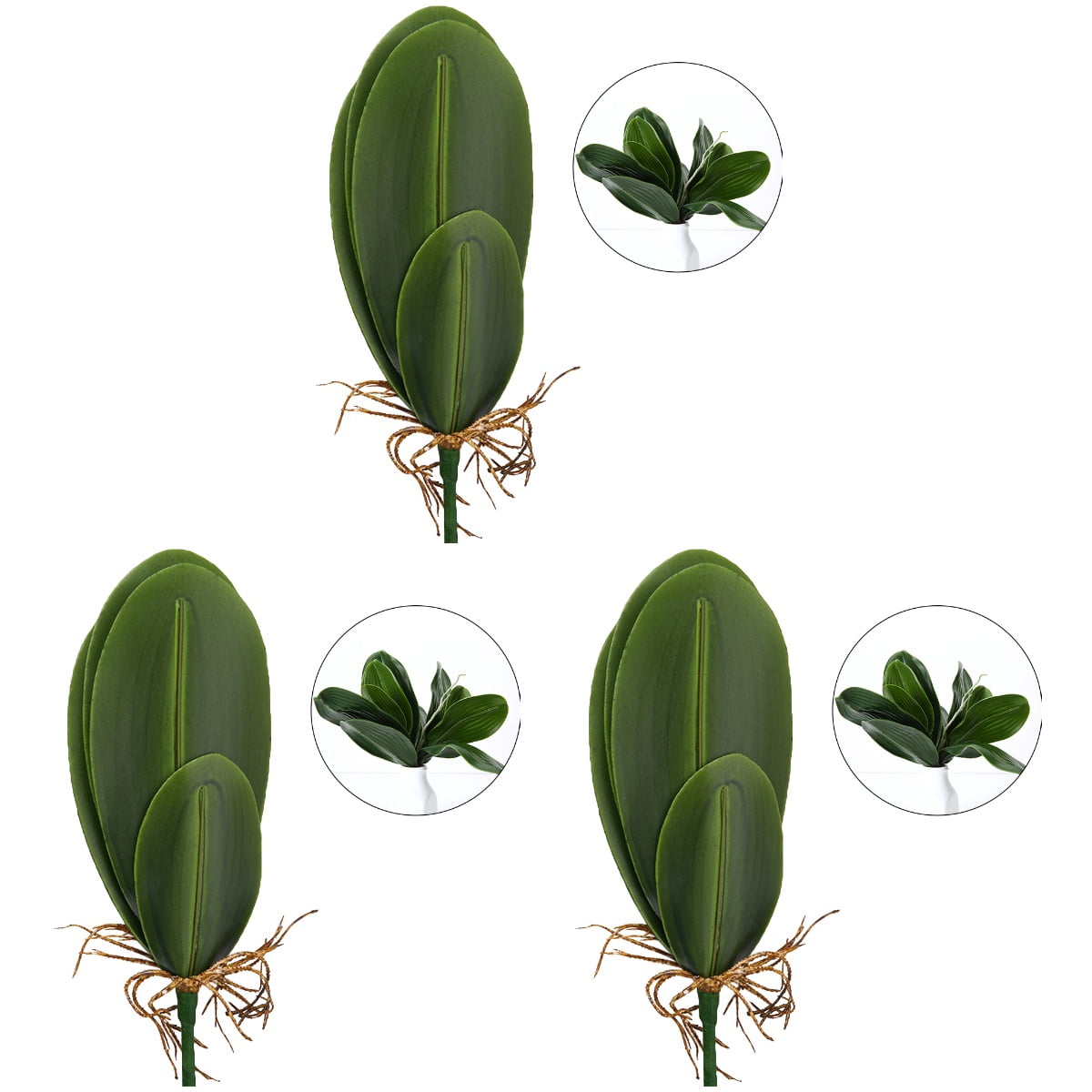 Worgeous 3pcs Artificial Leaf Fake Leaf Phalaenopsis Simulation Leaves ...