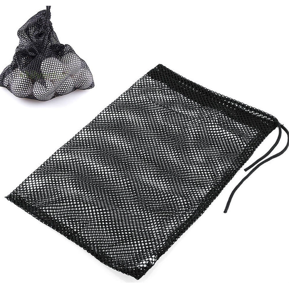 Worgeous 3pcs Black Mesh Nets Bags Pouch Tennis Ball Carrying Holder ...