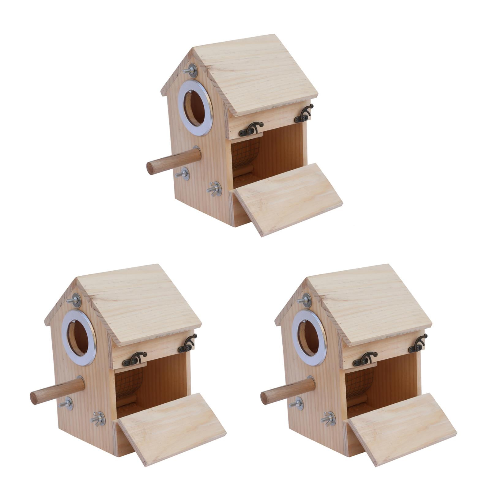 Worgeous 3pcs Breeding Wooden Nest Breeding Case for Bird Random ...