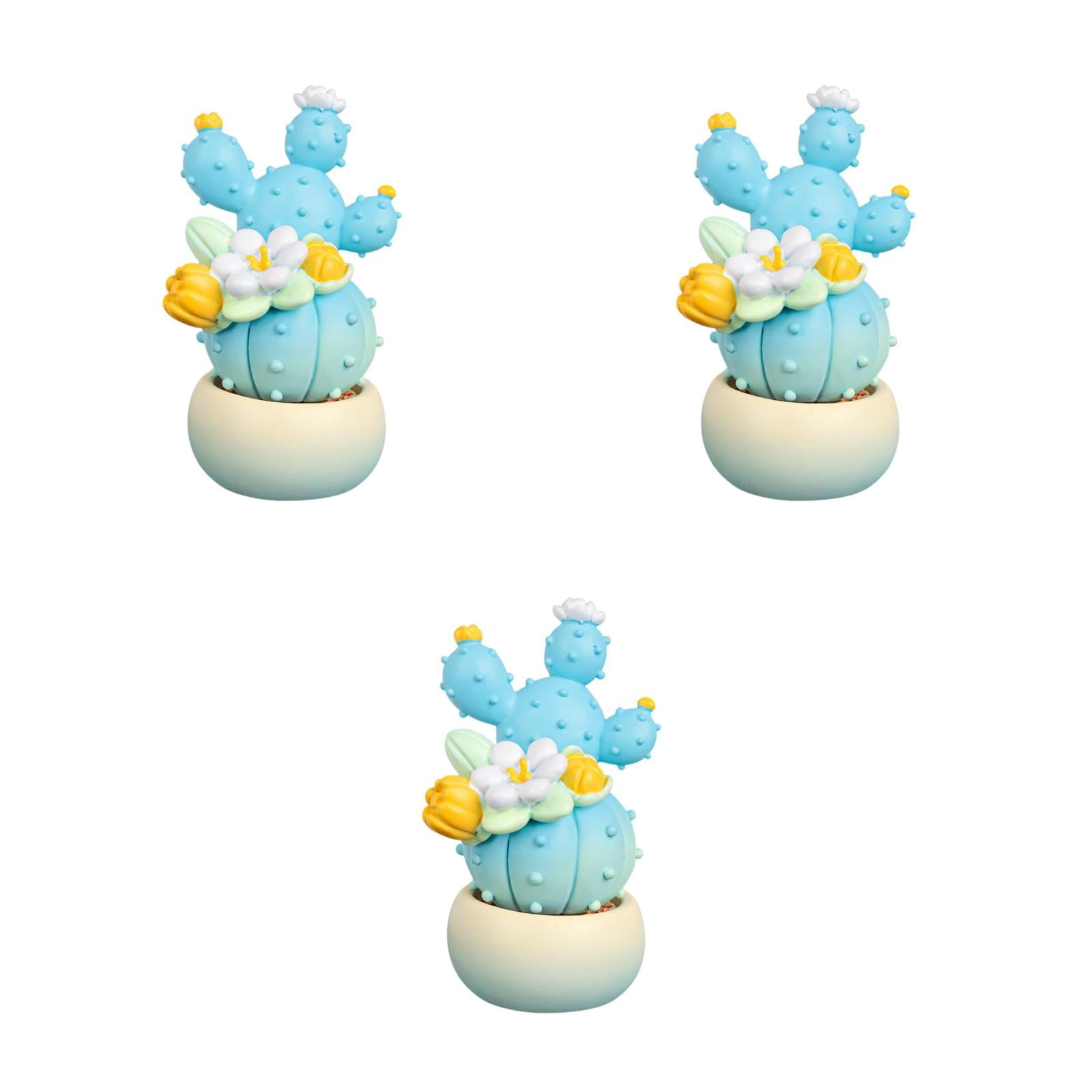 Worgeous 3pcs Cactus Figurine Decor Craft Cactus Decoration Tabletop ...