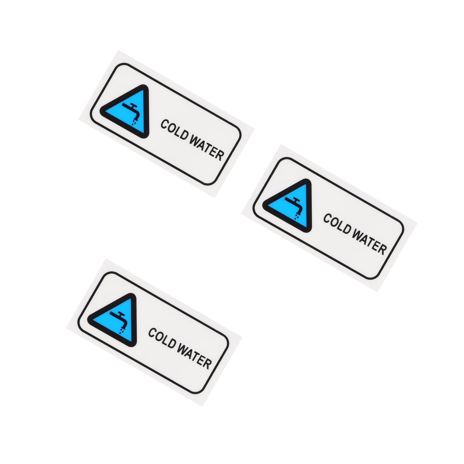 WORGEOUS 3pcs Cold Sticker For Kitchen Cold Water Pipe Label Adhesive ...